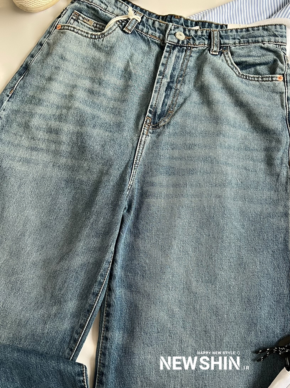 شلوار جین نیم بگ آبی متوسط سنگشور 305271 - شارژ - نیوشین- فروشگاه ...