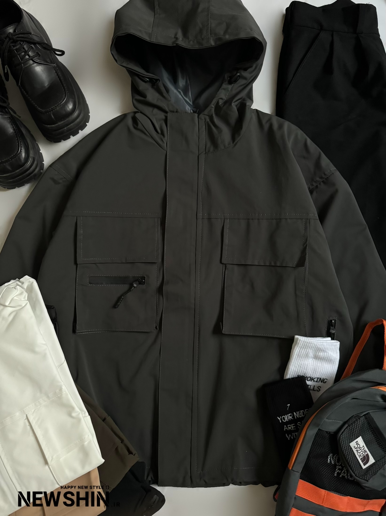 بارانی کلاه دار 307091 - 5 رنگ - آخرین موجودی - نیوشین- فروشگاه آنلاین پوشاک و اکسسوری